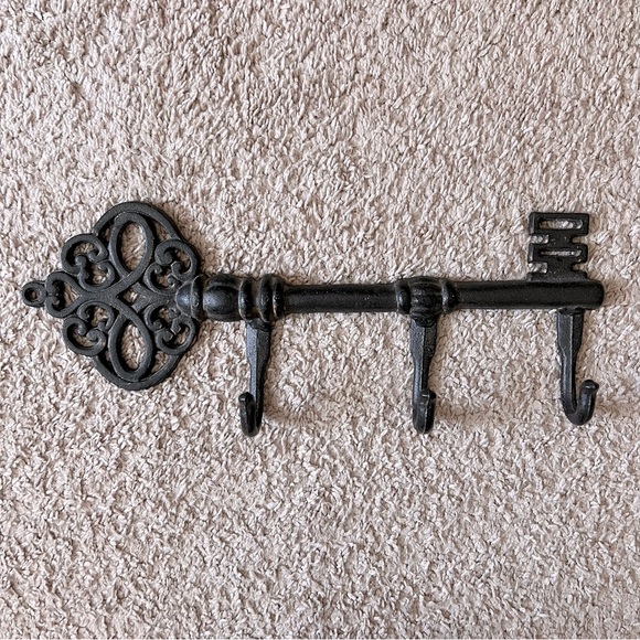 Wall Decor | Vintagestyle Black Key Holder Wall Hook Rustic Cast Iron ...